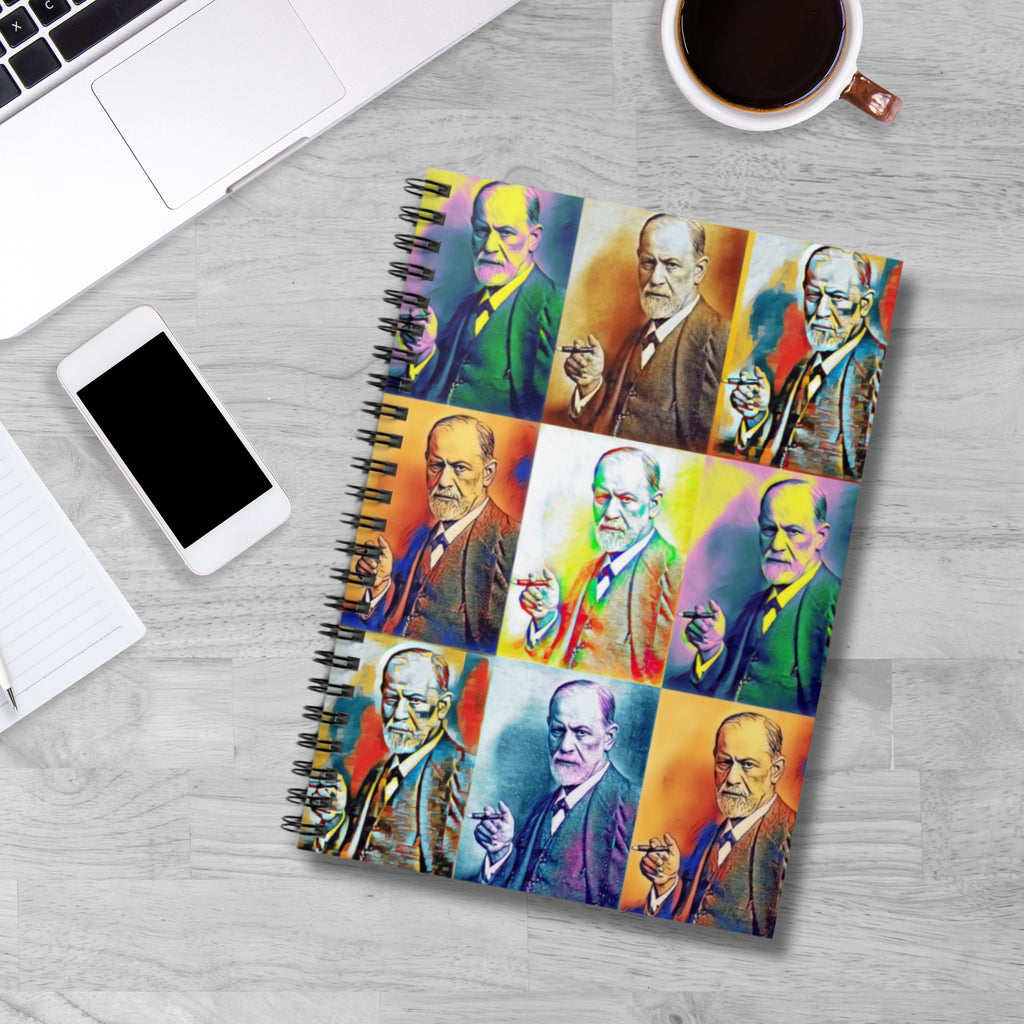 Freud Pop Art Spiral Journal Notebook | Sigmund Freud School Psycholog ...